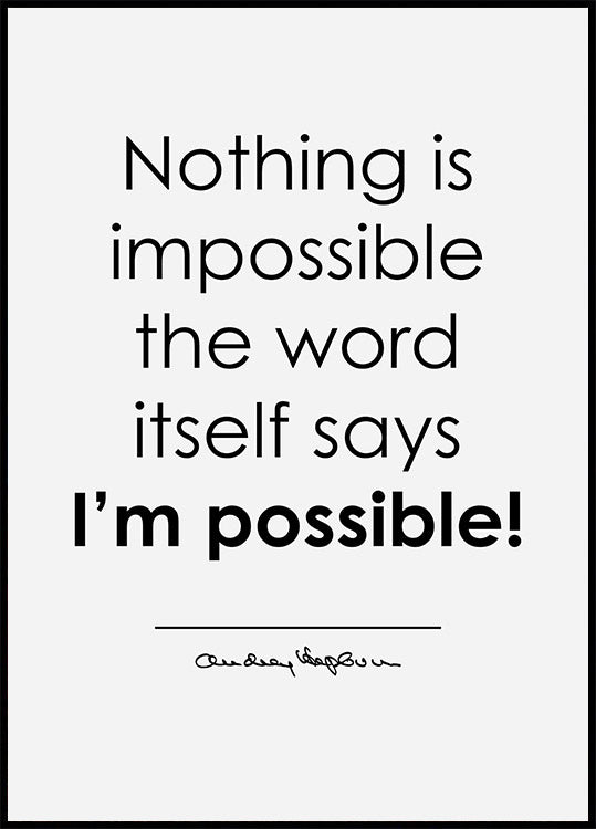 Nothing Is Impossible Poster – Posterbox.uk