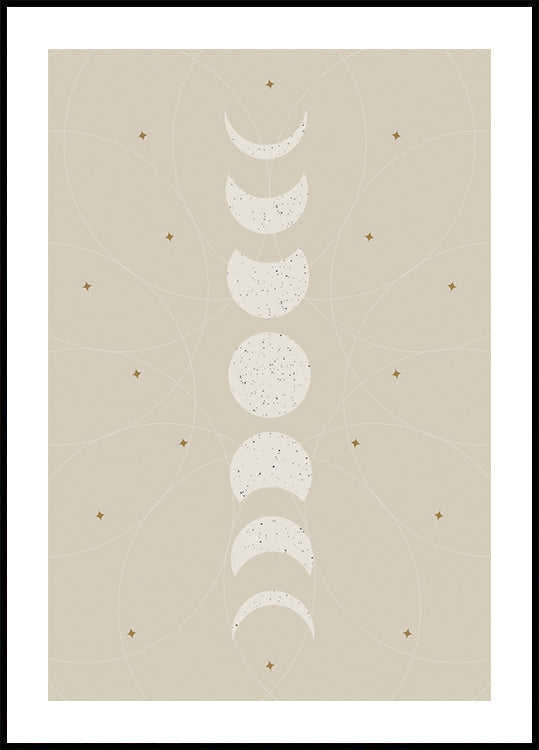 Phases of the Moon, Celestial Lunar Cycle Poster – Posterbox.uk