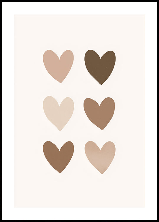 Neutral Heart Grid Poster – Posterbox.uk