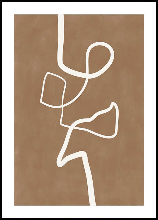 White Single Line Artwork Poster Poster – Posterbox.uk