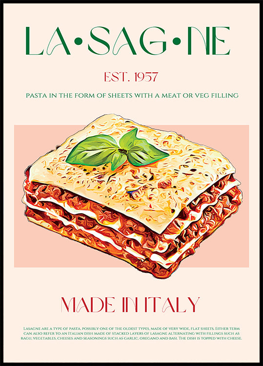 Layers of Lasagna Poster – Posterbox.uk